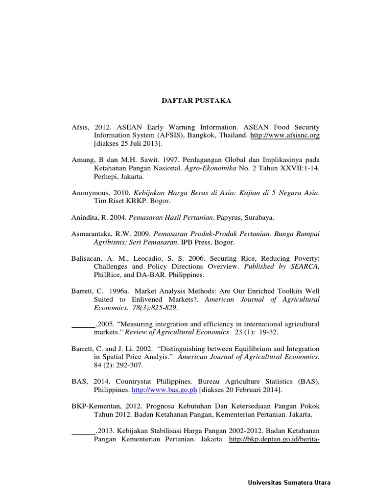 Daftar Pustaka: Agribisnis: Seri Pemasaran. IPB Press, Bogor | PDF ...
