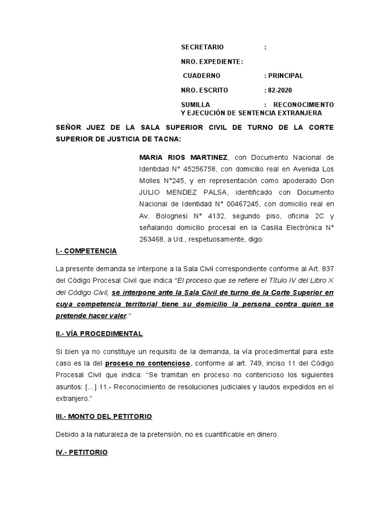 Reconocimiento Sentencia Extranjera | PDF | Sentencia (ley) | Divorcio