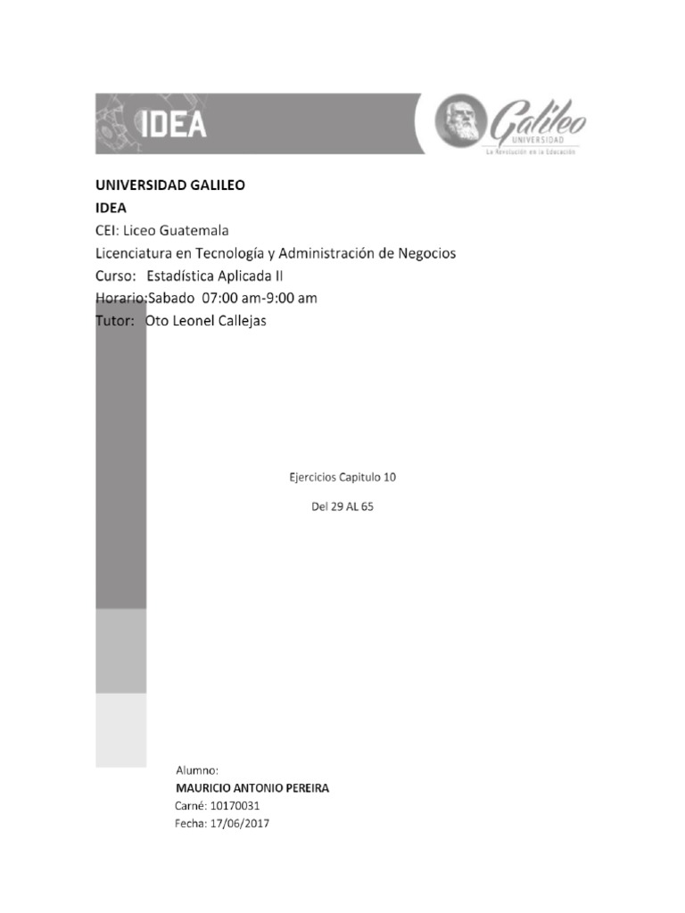 (PDF) Tarea Estadistica 2 2017 Mau - WIAC - INFO | PDF