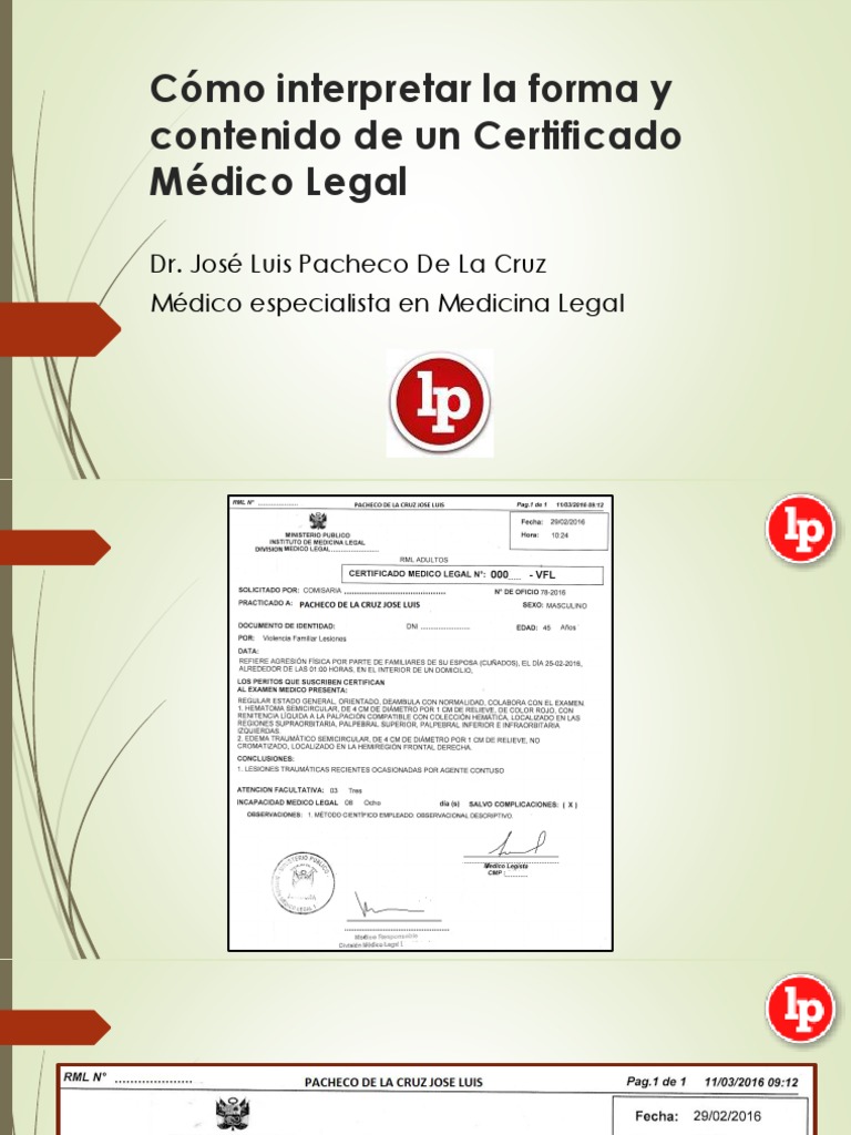 Certificado Medico Legal PDF | PDF