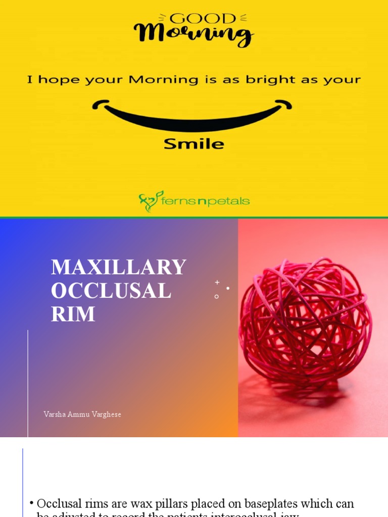 Maxillary Occlusal Rim | PDF | Dentures | Face