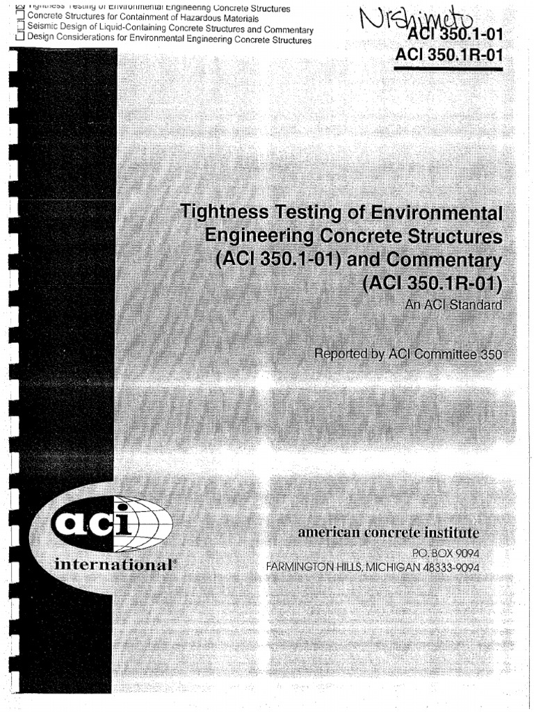 Aci 350.1-01 PDF | PDF