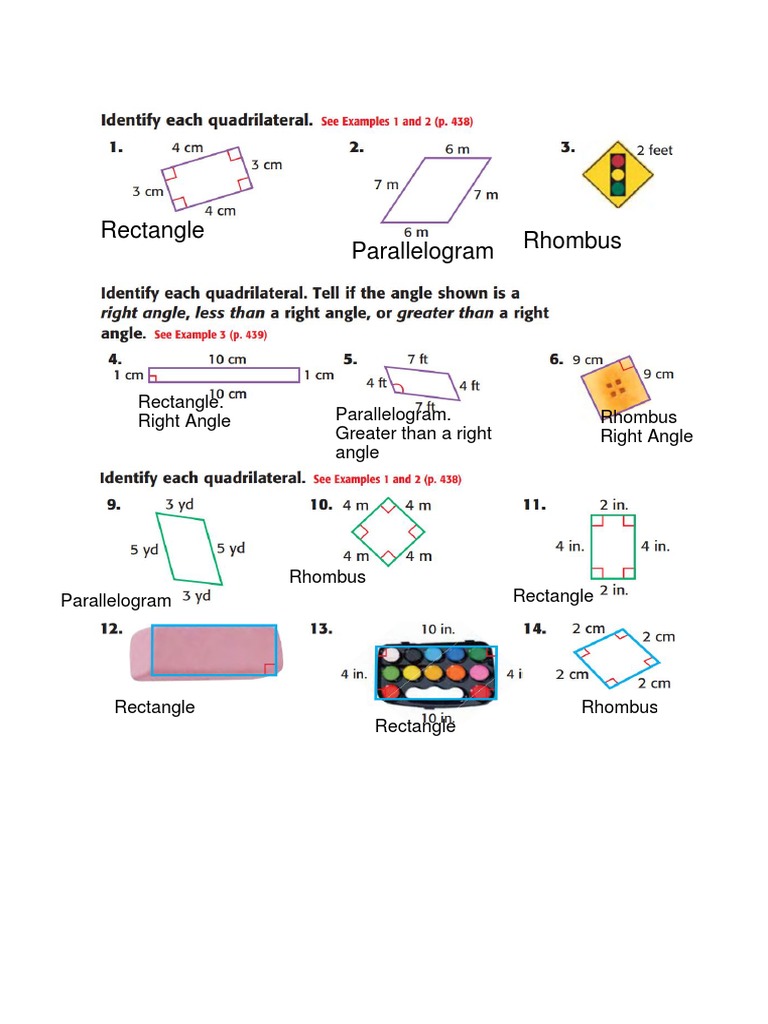 A Visual Comparison of Geometric Shapes: Identifying Properties of ...