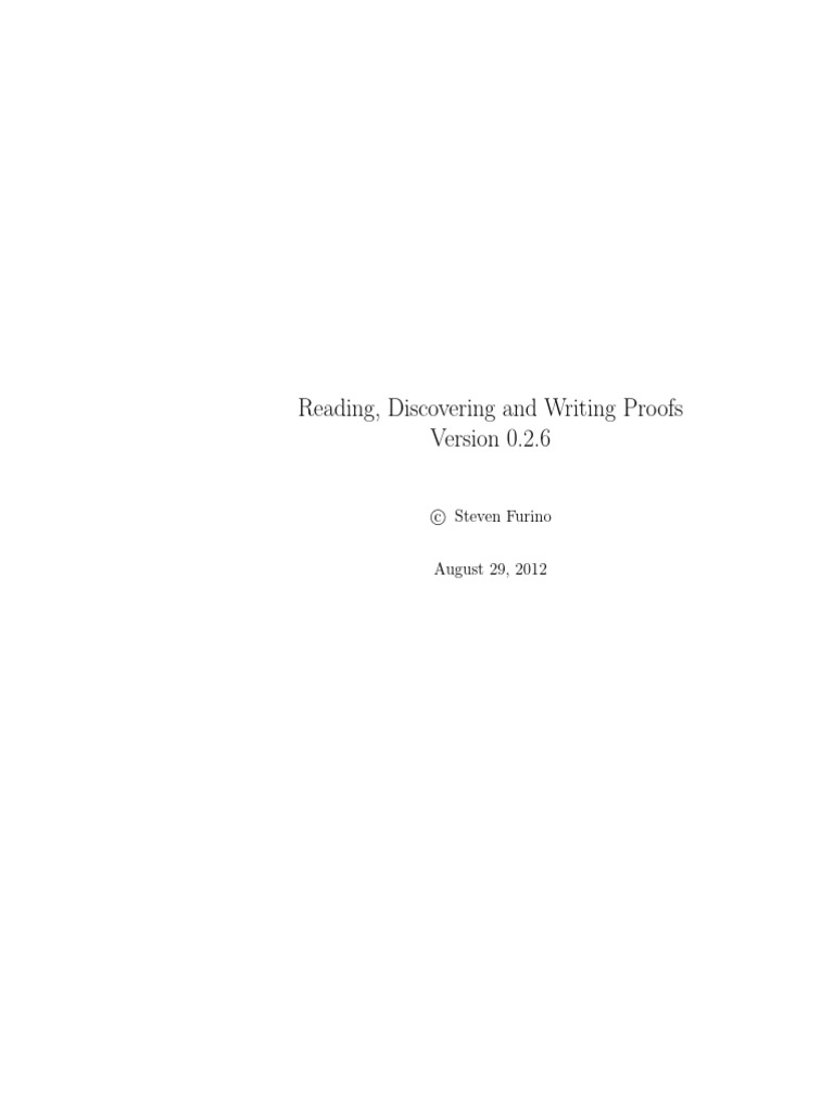 MATH 135 Reading, Discovering, and Writing Proofs E-Book | PDF ...
