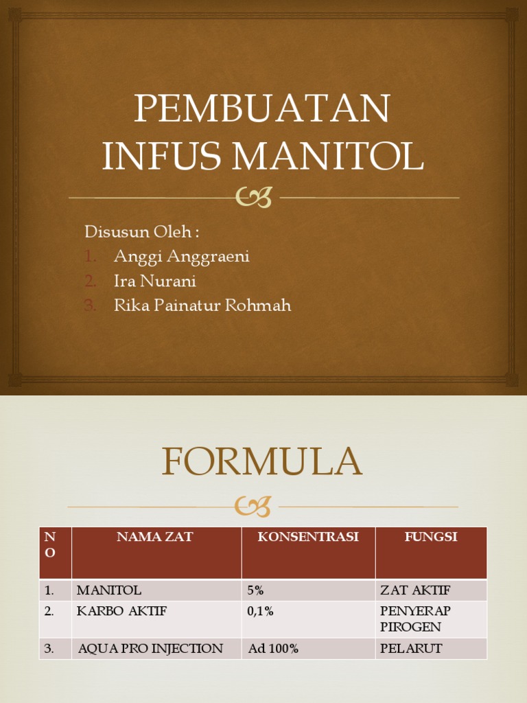 Rumus Osmolaritas Manitol Infus | PDF