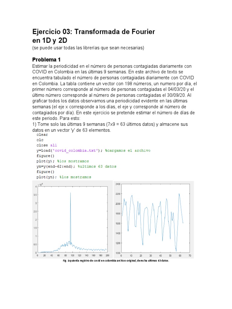 Transformada de Fourier 1D y 2D | PDF | Enseñanza de matemática ...