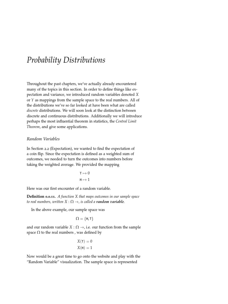 Probability Handout PART3 | PDF | Random Variable | Probability Distribution