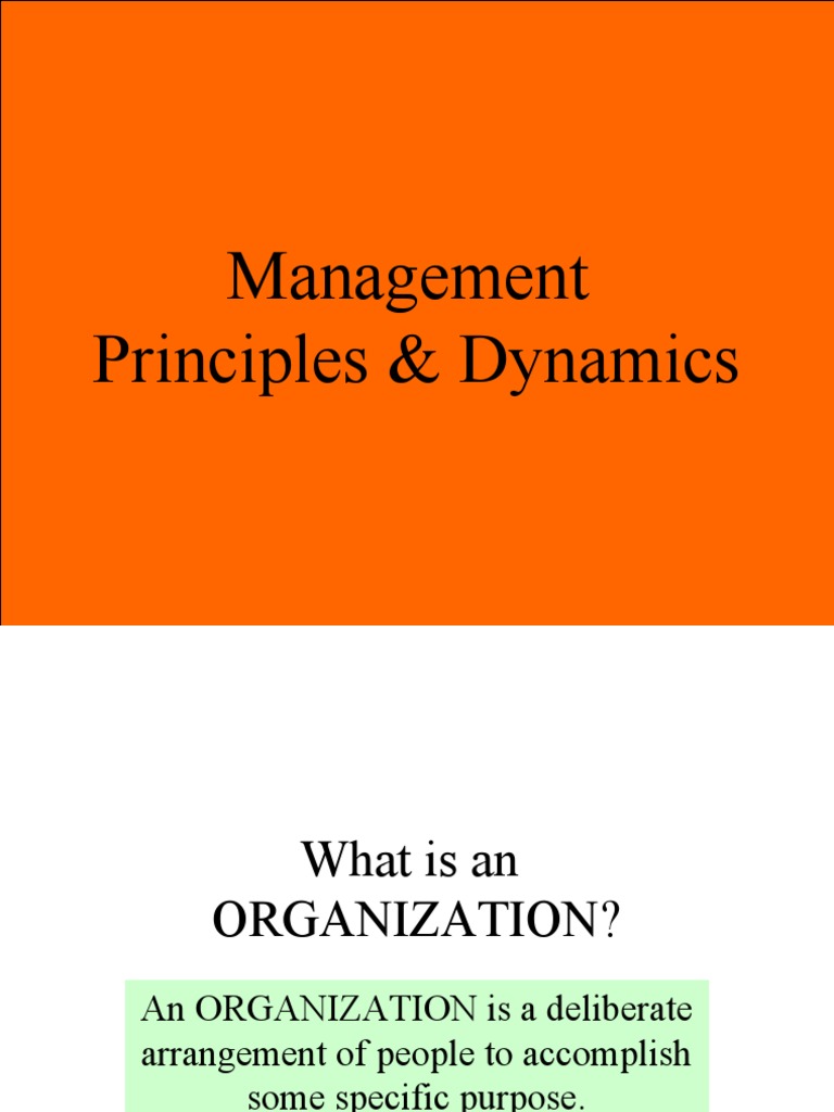 Management Principles & Dynamics | PDF | Goal | Resource