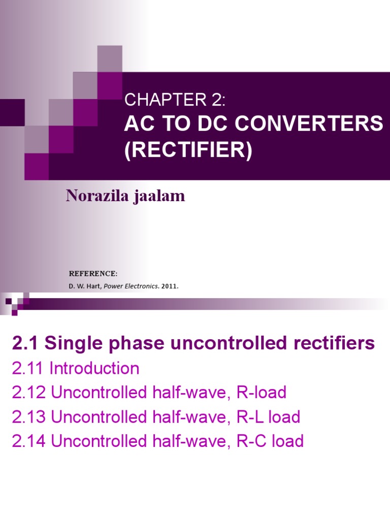 CHAPTER 2 - 1 - Uncontrolled Half Wave Rectifier | PDF | Rectifier | Direct Current