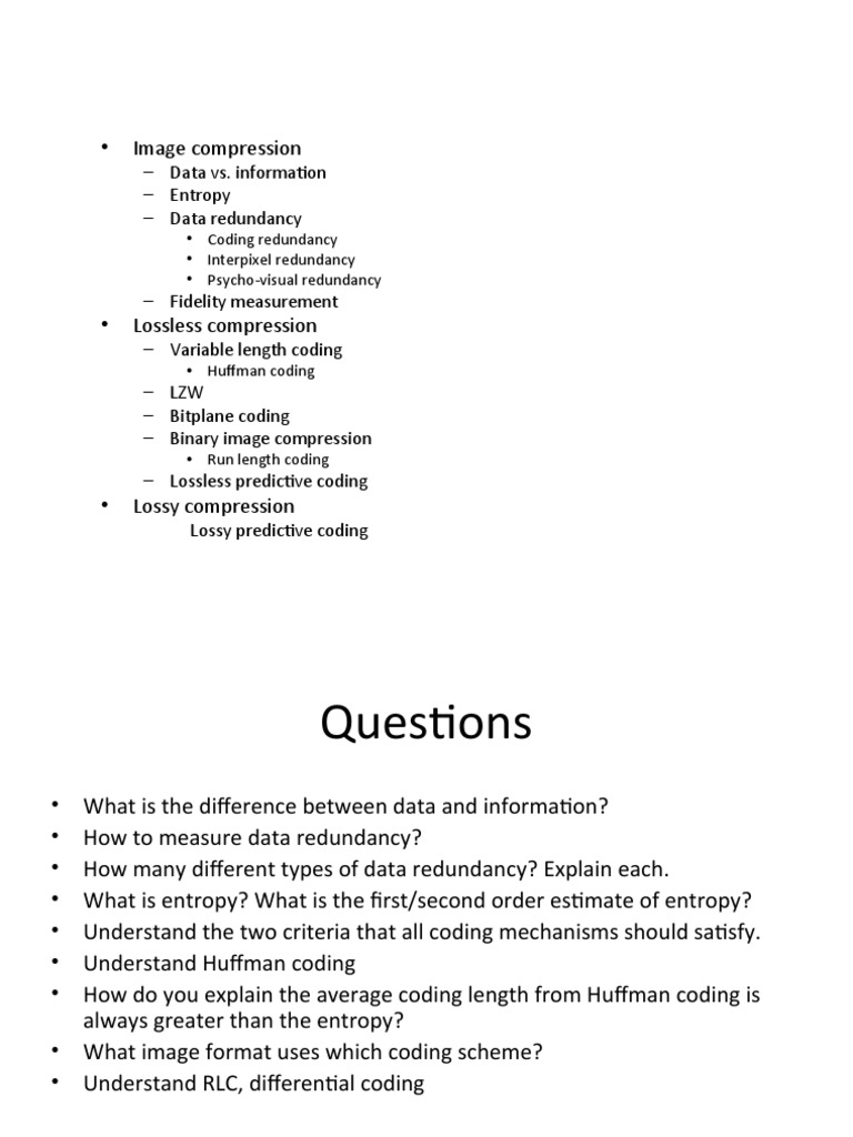 Image Compression Data Vs Information Entropy Data Redundancy Pdf Data Compression