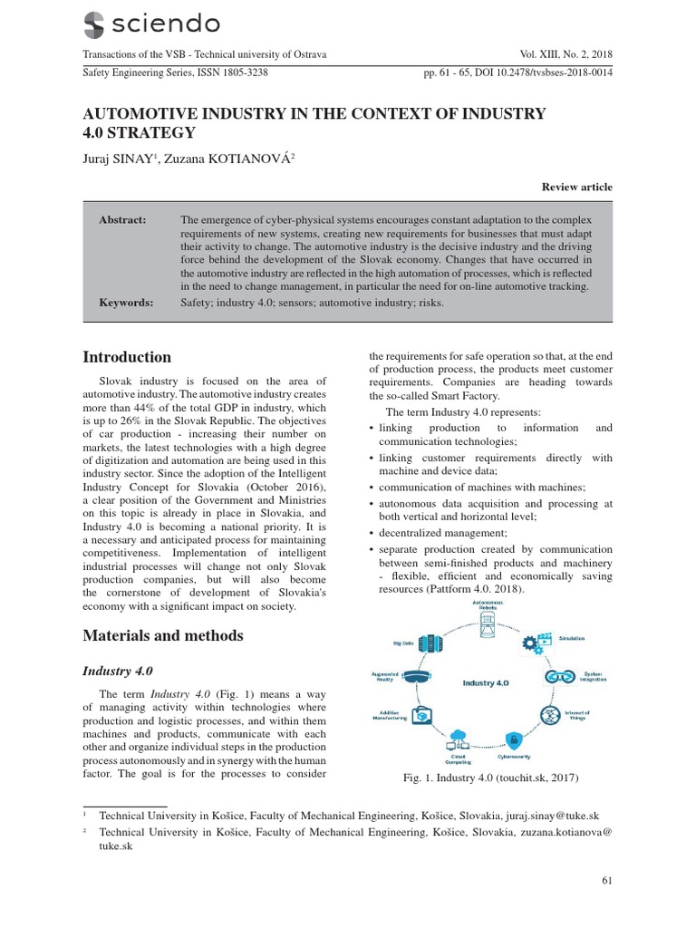 Automotive Industry in The Context of Industry 40 | PDF | Internet Of ...