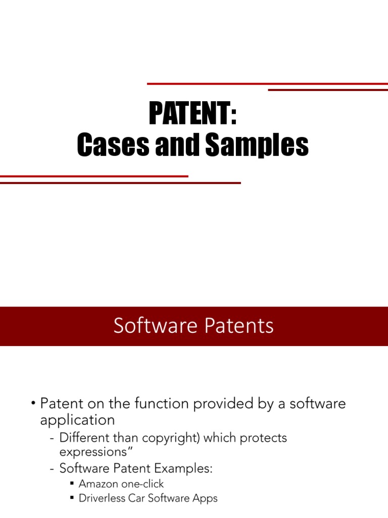 Patent Cases and Samples | PDF