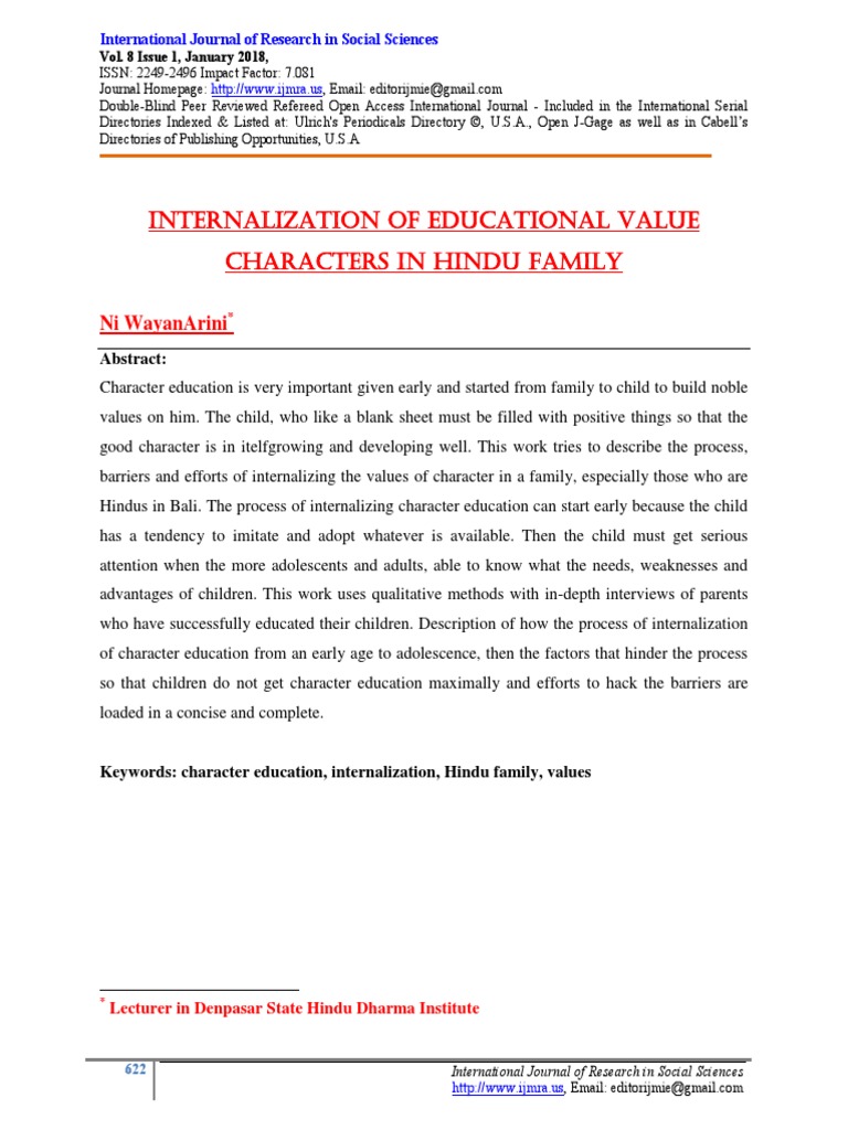 Internalization of Educational Value Cha PDF | PDF | Family | Value ...