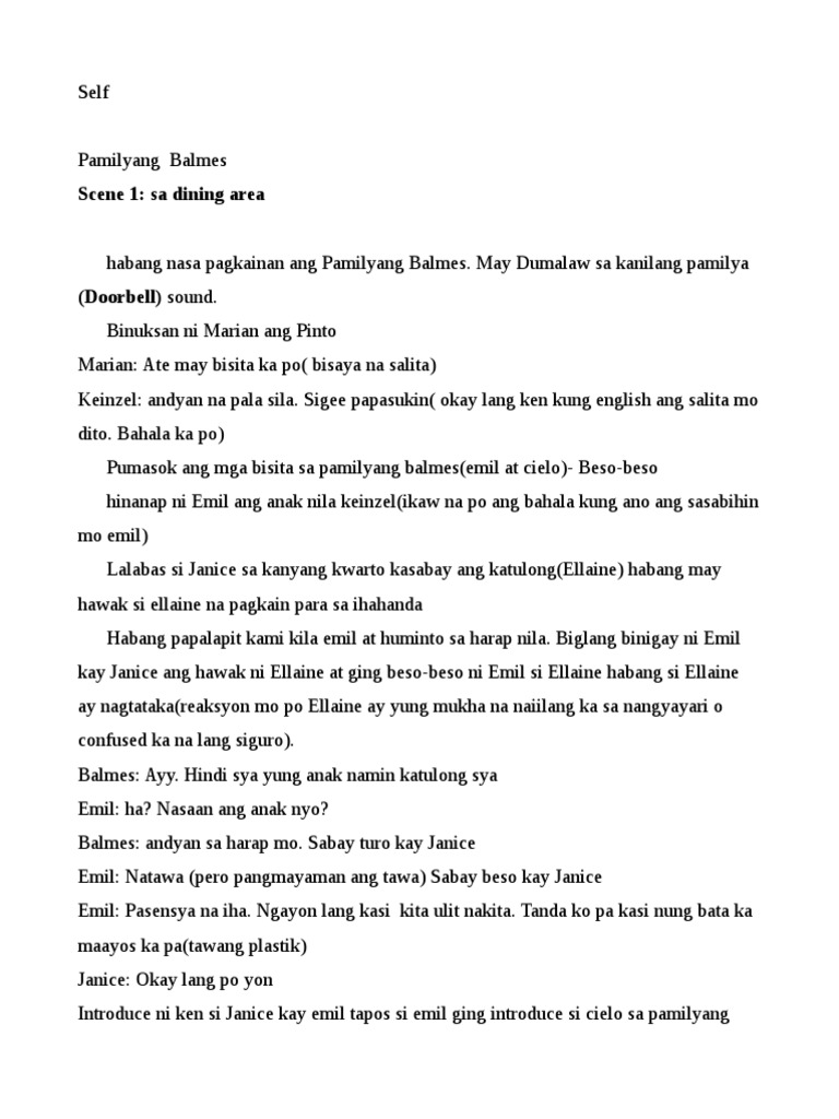 Self-Role Play SCRIPT | PDF