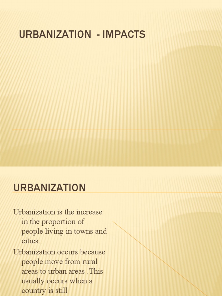 Urbanization - Impacts | PDF | Urbanization | Pollution
