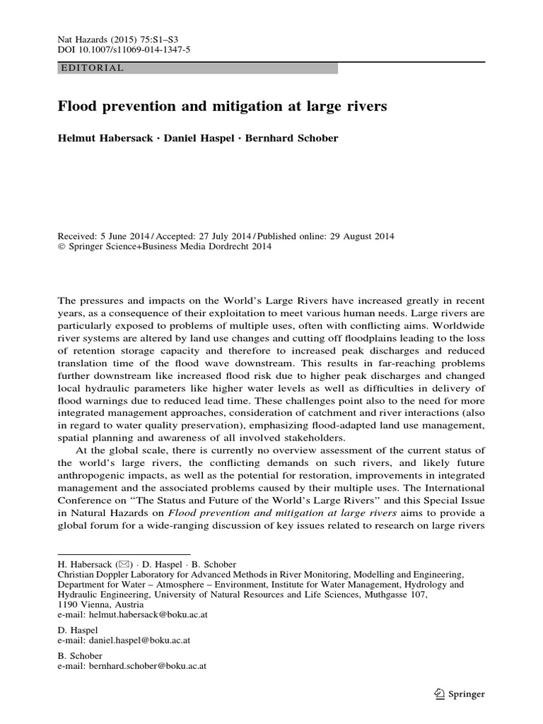 Flood Prevention and Mitigation at Large Rivers | PDF | Flood | River