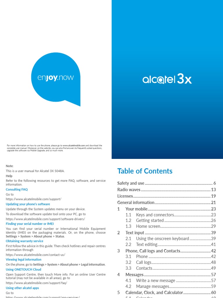 Alcatel-3X 5048A UM EN US V0.2 20191018 PDF | PDF | Radio ...