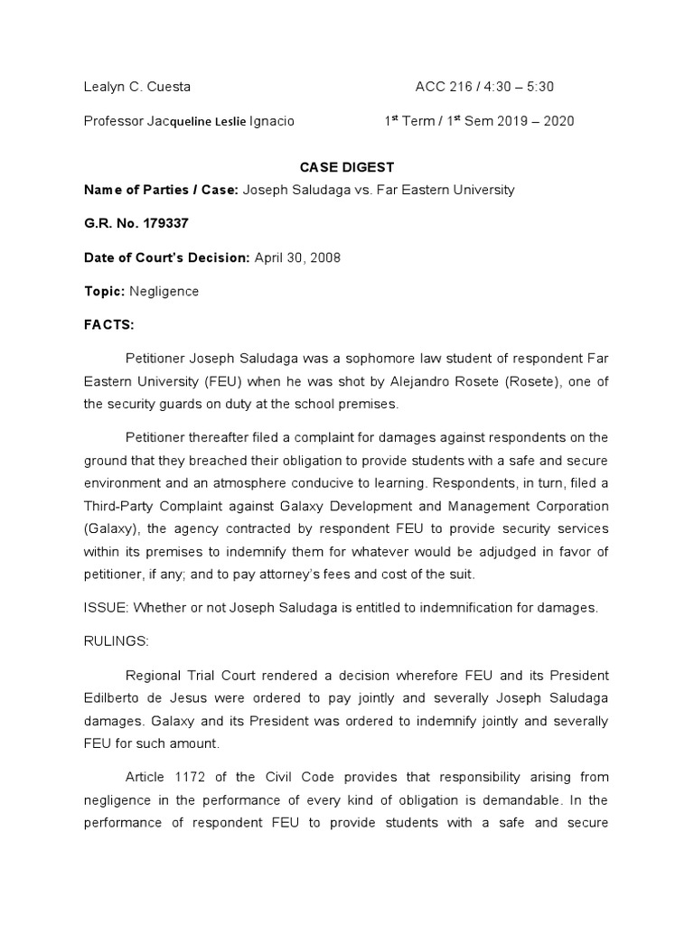 Case Digest Final Paper | PDF