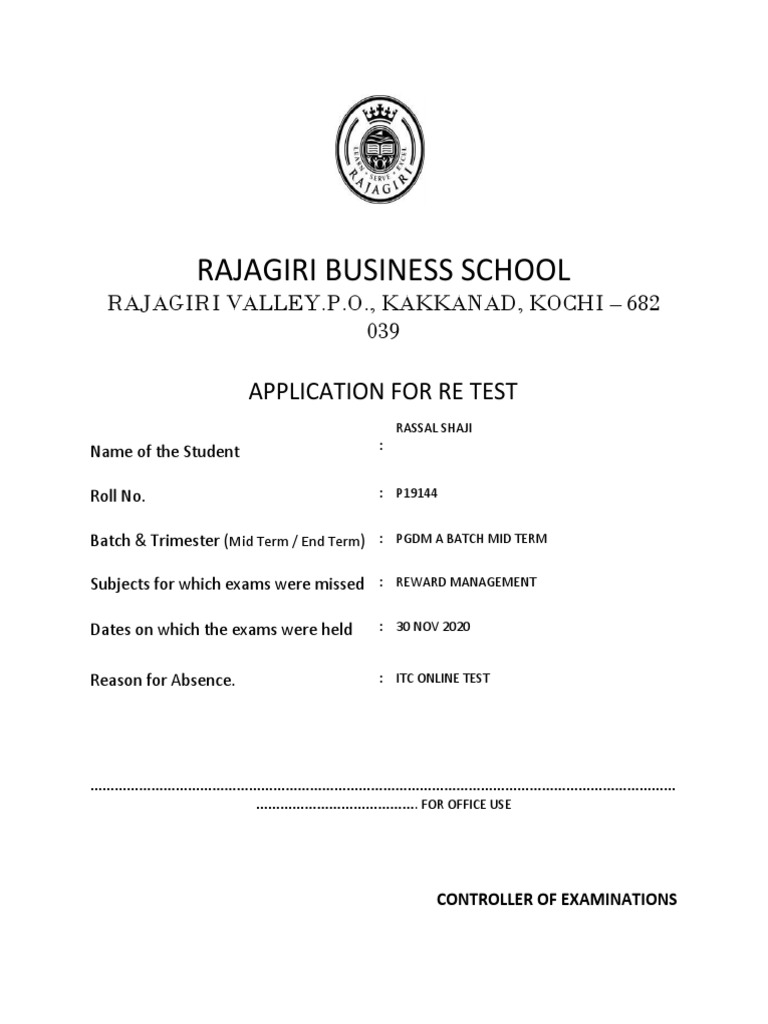 RETEST Application Form | PDF | Career & Growth