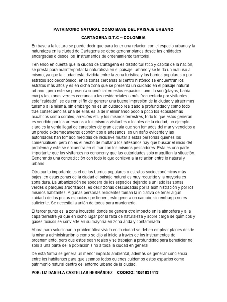 Ensayo Paisajismo | PDF | Paisaje | Entorno natural