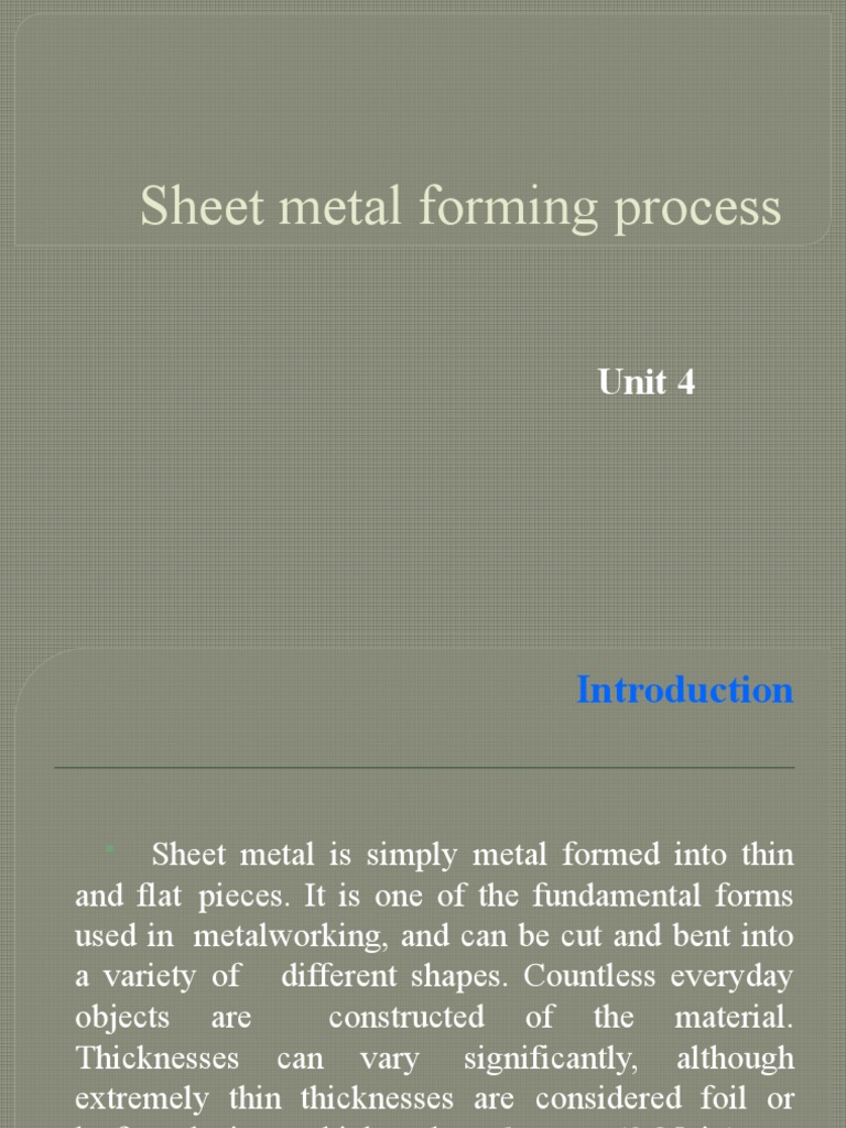 Unit 4 Sheet Metal Operation | PDF | Sheet Metal | Process Engineering