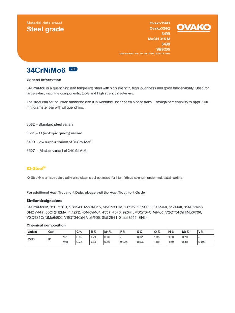 34crnimo6: Steel Grade | PDF | Heat Treating | Annealing (Metallurgy)