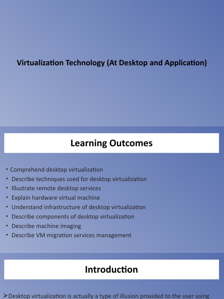 Virtualization Technology for Desktops and Applications | PDF | Desktop Virtualization ...