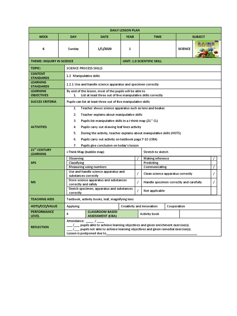RPH3 SN T1 DLP | PDF | Lesson Plan | Science