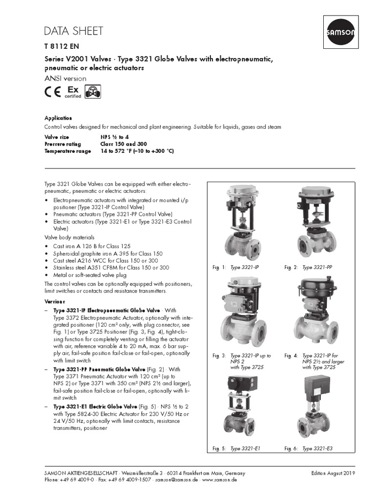 Samson 3321 Globe Valve Manual | PDF | Valve | Actuator