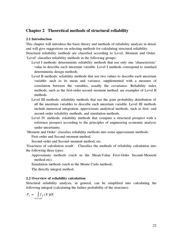 (Theorical Methods of Structural Reliability | PDF | Monte Carlo Method ...