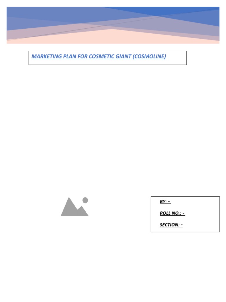Marketing Plan For Cosmetic Giant (Cosmoline) : BY: - Roll No ...