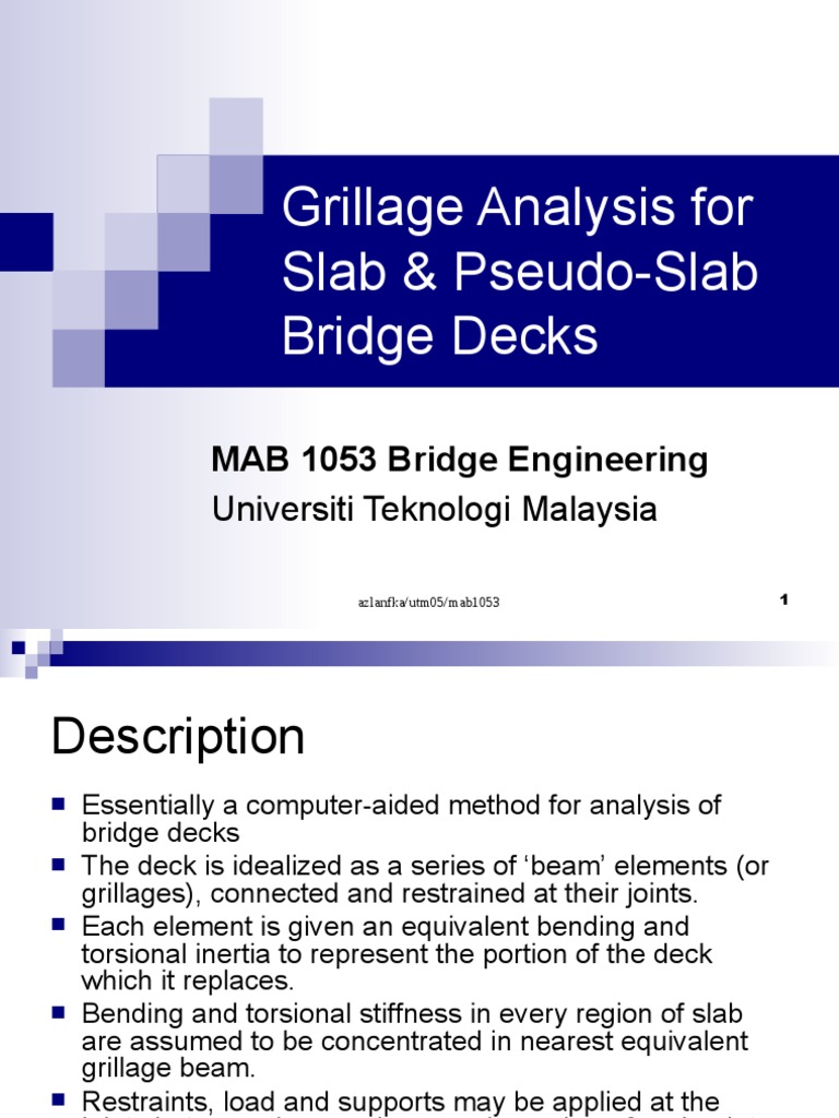 Grillage Analysis for Bridge Decks | PDF | Bending | Beam (Structure)