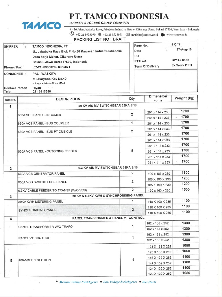 Packing List PDF | PDF