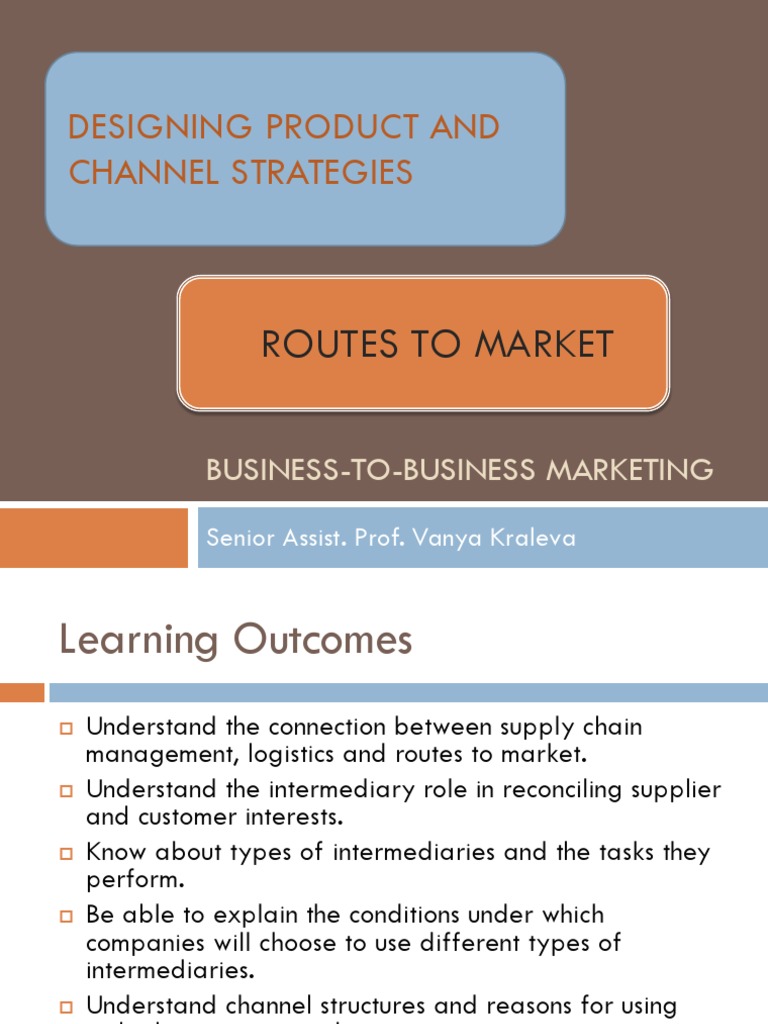 Lecture 8 - Routes To Market PDF | Download Free PDF | Supply Chain ...