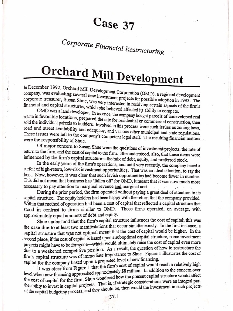 Orchard Mill Development Case 37 | PDF