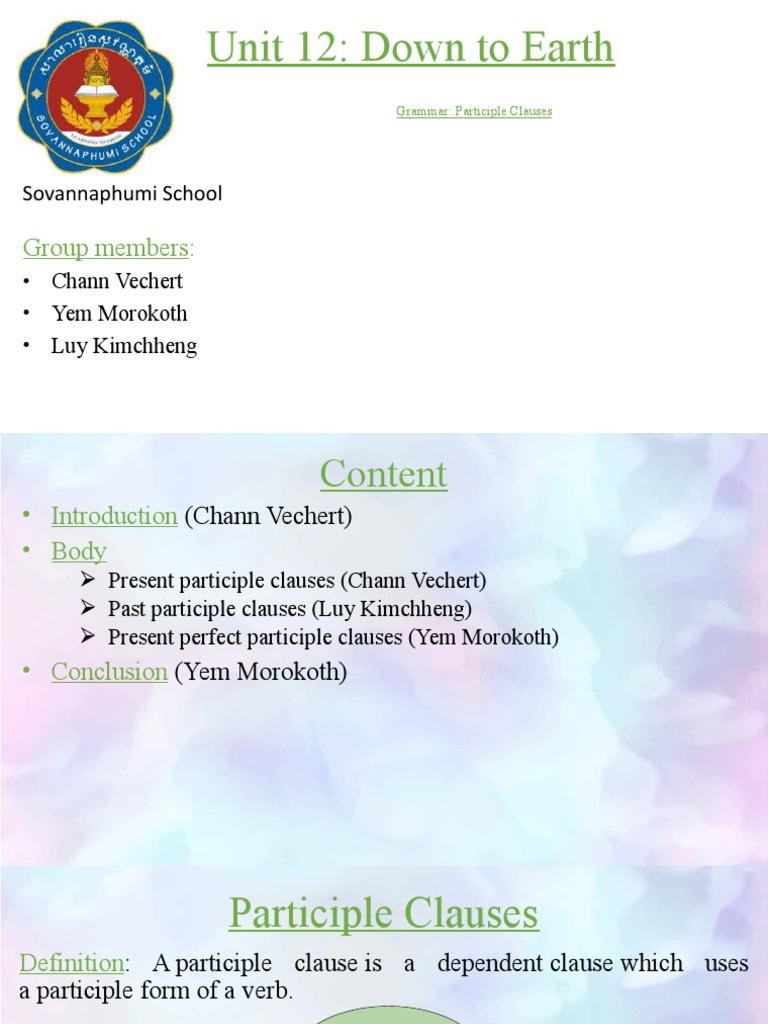 A3 - Participle Clauses With Exercises | PDF | Perfect (Grammar) | Clause