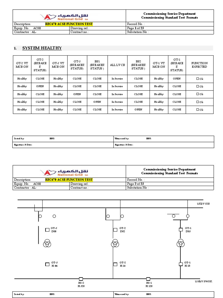 System Healthy: Commissioning Service Department Commissioning Standard ...