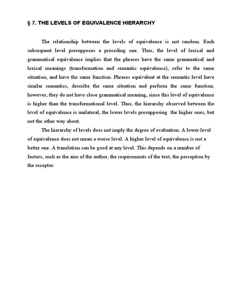 The Levels of Equivalence Hierarchy | PDF