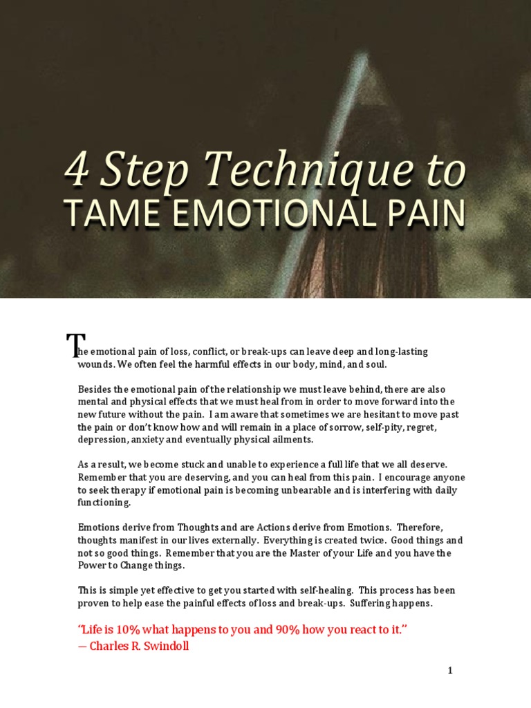 4 Step Technique To Tame Emotional Pain | PDF | Pain | Thought