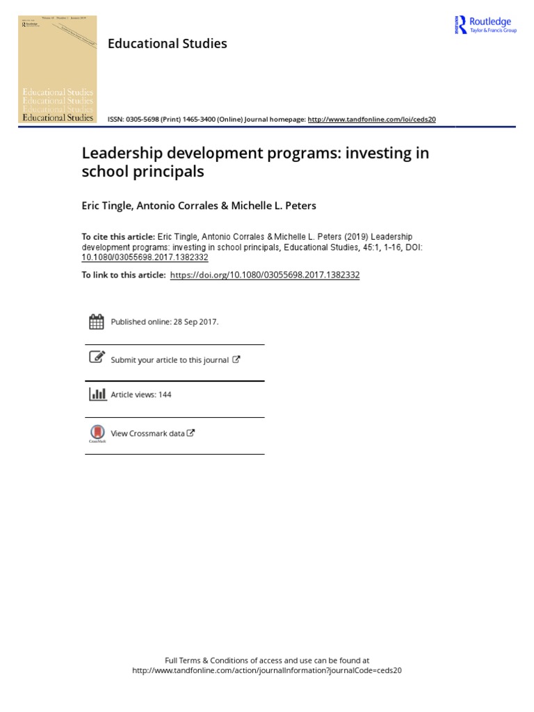 Leadership Development Programs Investing in School Principals PDF ...
