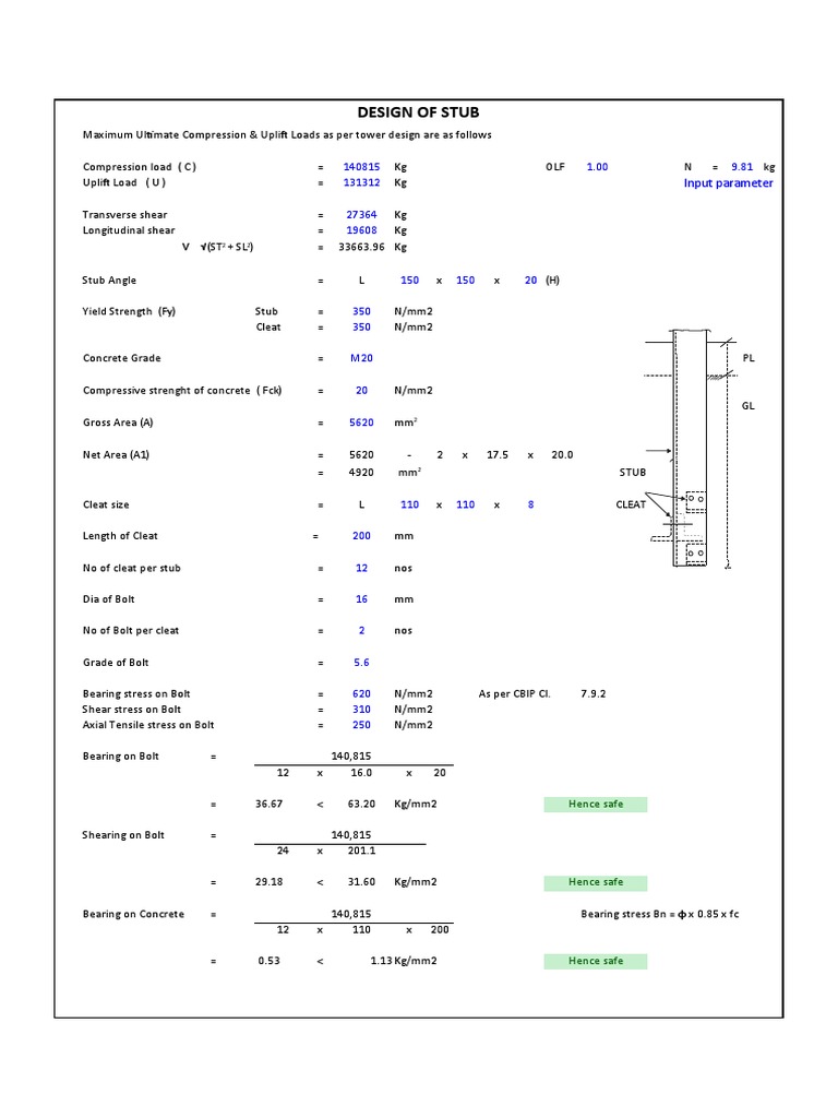 Stub Design (ASCE) | PDF | Strength Of Materials | Economic Sectors
