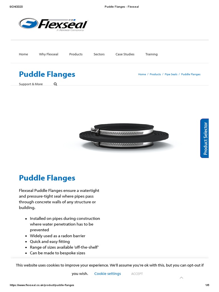 Puddle Flanges - Flexseal | PDF | Pipe (Fluid Conveyance) | Concrete