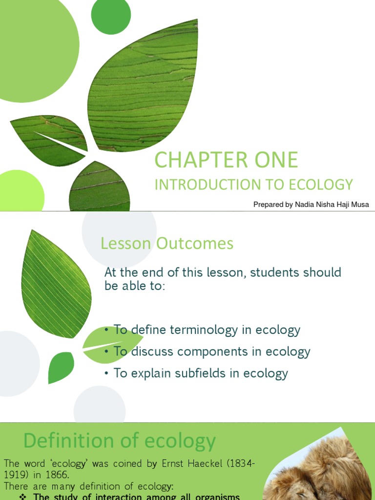 Chapter 1 Introduction To Ecology | PDF | Ecology | Natural Environment