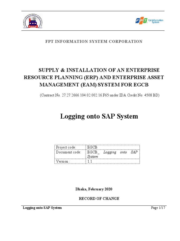 Logging Onto SAP System V.1.1 | PDF | Internet Protocol Suite | Sap Se