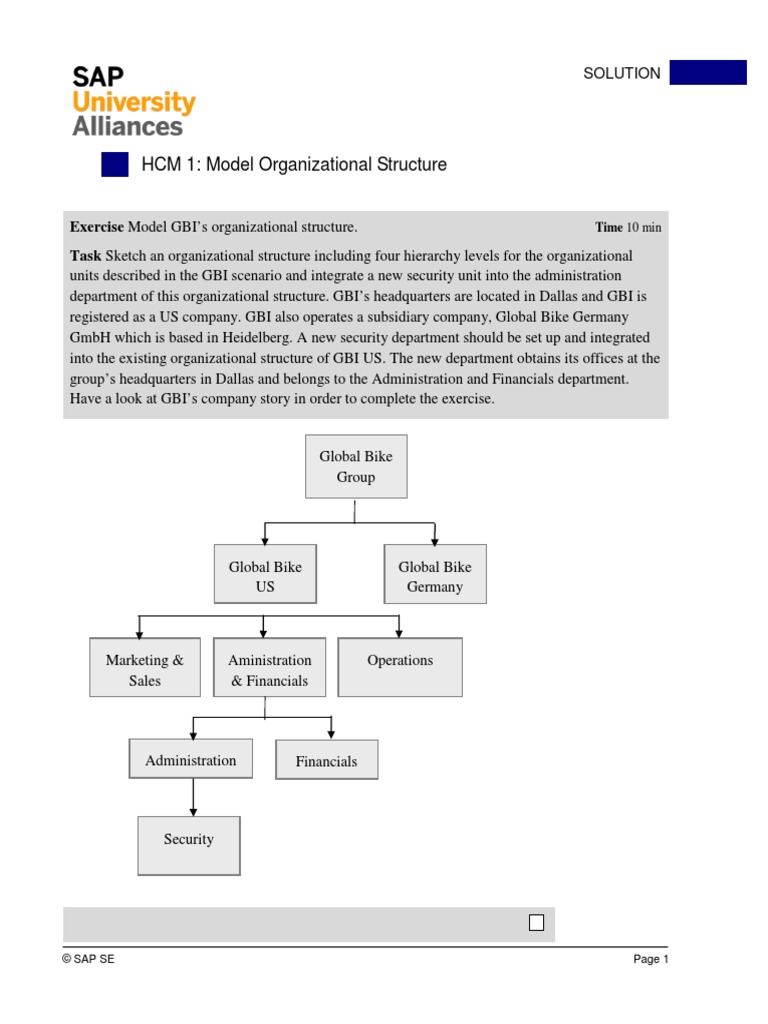 HCM 1: Model Organizational Structure | PDF | Sap Se | Organizational ...