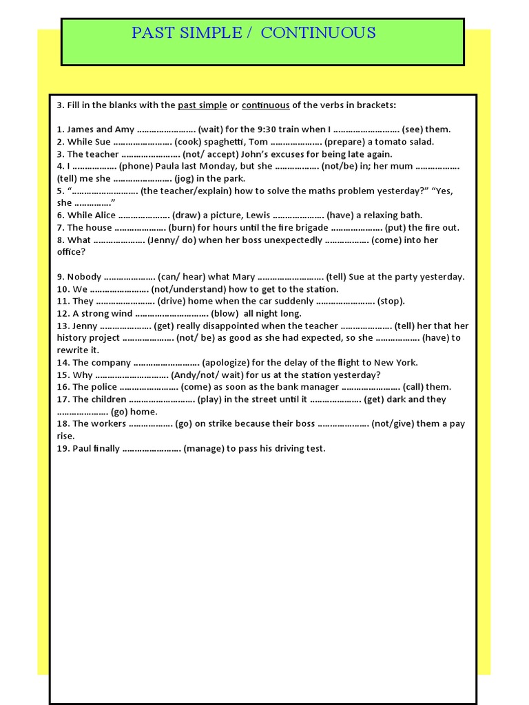 Past Simple and Continuous | PDF