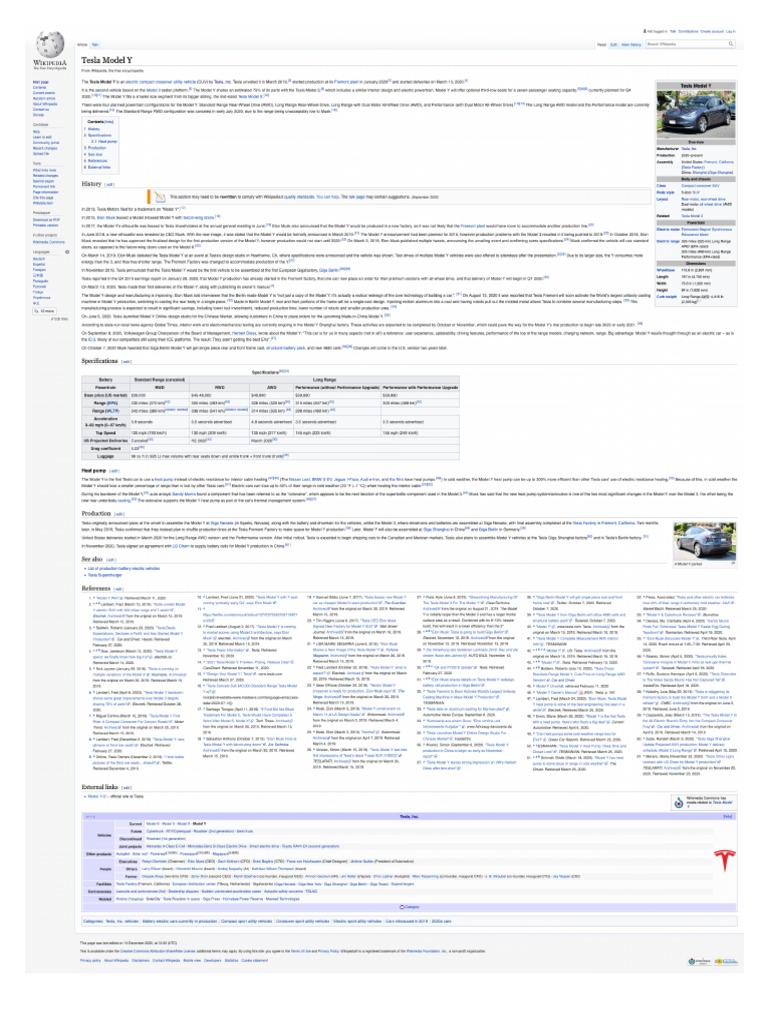 Tesla Model Y Wiki | PDF