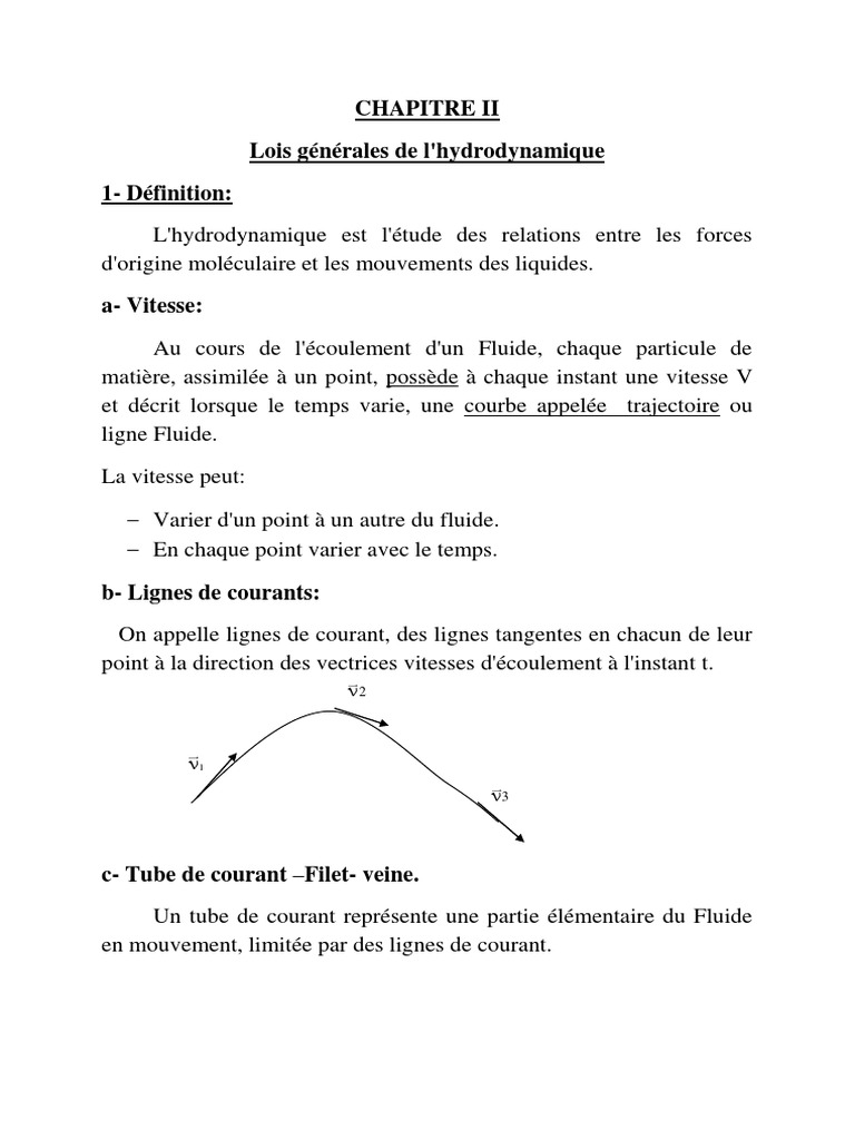 Équation de Bernoulli en Hydrodynamique | PDF | Pression | Dynamique ...