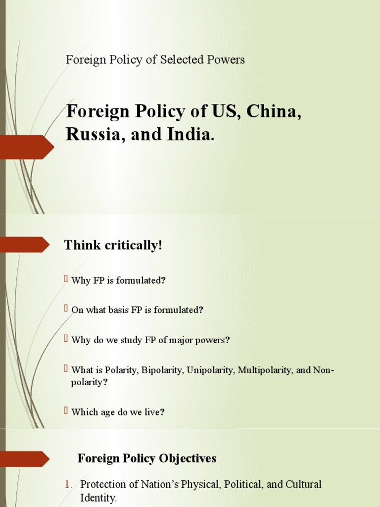 Foreign Policy of Major Powers Analysis | PDF | Polarity (International ...