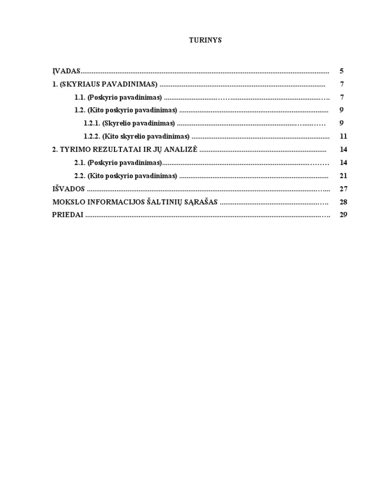 4 Priedas. Turinio Pavyzdys | PDF